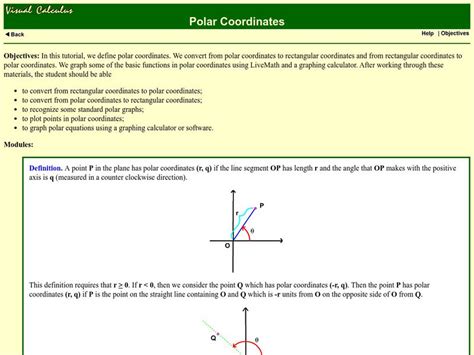 Math Archives Visual Calculus Polar Coordinates Activity For 9th 10th Grade Lesson Planet