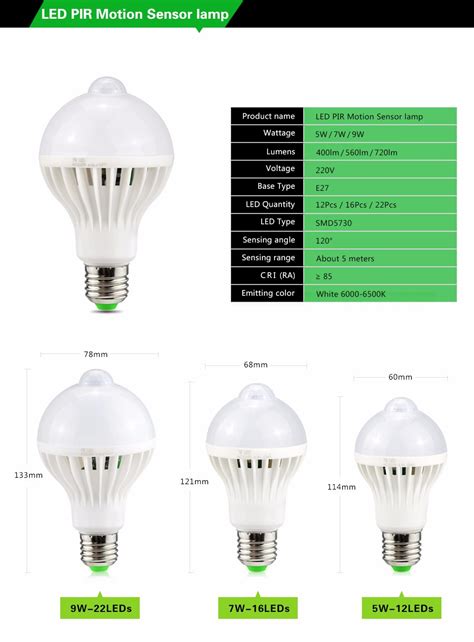 Smart Sound PIR Motion Sensor LED Lamp Light W W W W W E V Induction Bulb Stair