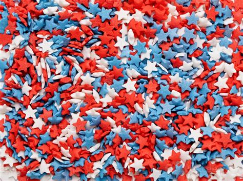 Colorful Star Shape Sprinkes Decorations For Fourth July Texture