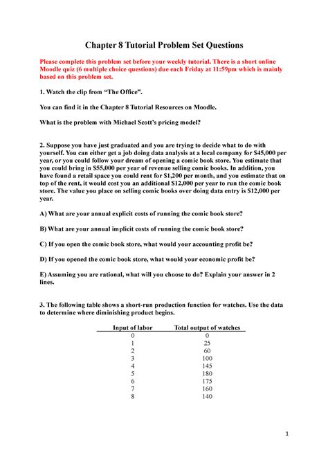 Chapter 8 Tutorial Problem Set Questions Chapter 8 Tutorial Problem Set Questions Please