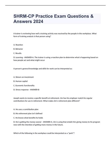 Shrm Cp Practice Exam Questions And Answers 2024 Shrm Cp Practice E Stuvia Us
