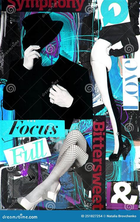 Colorful Mood Board Collage Purple Pink And Green Atmospheric Cut Out