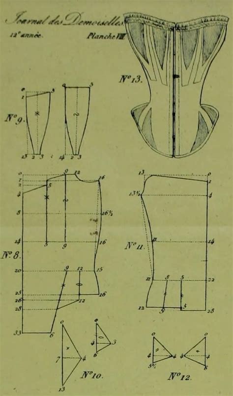 Vintage Bra Pattern Drawing