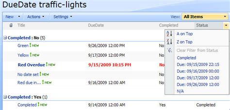 TrafficLights V ListView Filter SharePoint JavaScripts