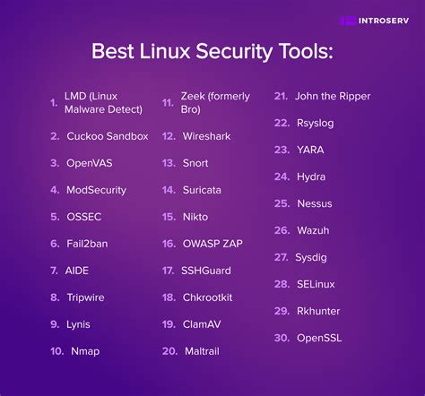 Top 30 Linux Security Tools Introserv