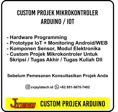 Jual Custom Projek Mikrokontroler Arduino Dan Iot Untuk Skripsi Tugas Akhir Kab Banyuwangi