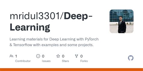 Github Mridul3301deep Learning Learning Materials For Deep Learning