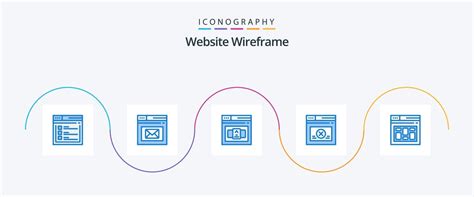 Website Wireframe Blue 5 Icon Pack Including Website Secure Page Page Control 19451329