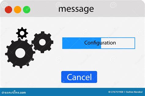 Progress Bar System Configuration Settings Icon Computer Setting Process Sign Flat Style Stock