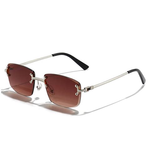 Brown Rectangle Sunglasses V2 Primo Collection