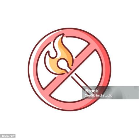화염 Rgb 색상 아이콘 없음 가연성에 대한 스톡 벡터 아트 및 기타 이미지 가연성 개념 경계 표지 Istock