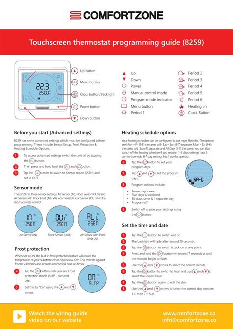 Pdf Touchscreen Thermostat Programming Guide 8259 €¦ · Heating Schedule Options 6 Tap The