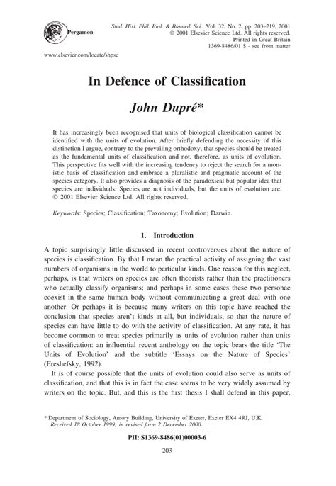 Pdf In Defence Of Classification