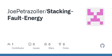 GitHub JoePetrazoller Stacking Fault Energy