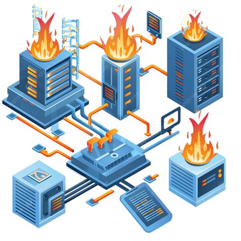 Firewall Server Infographic Isometric Style Firewall Server