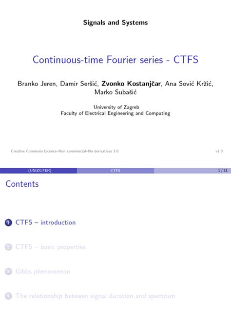 Signals And Systems 04 Ctfs Pdf Fourier Series Fourier Transform