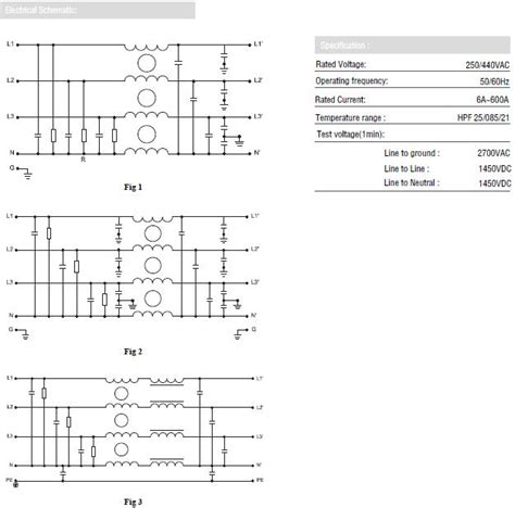 High Quality Ac Three Phase Four Line Emi Rfi Noise Filters Professional Ac Three Phase Four