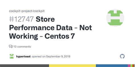 Store Performance Data Not Working Centos Issue Cockpit Project Cockpit GitHub