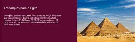 Urgente Embarques Para O Egito Deverão Apresentar Teste Pcr Negativo Com Qr Code Mestre Das