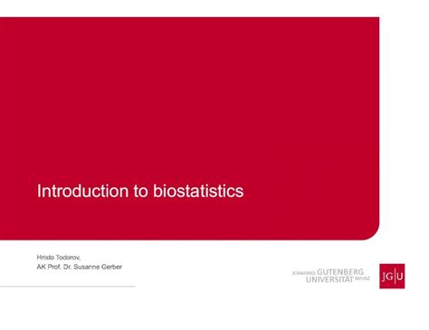 Pdf Introduction To Biostatistics Cbdm Uni Mainz De · Introduction To Biostatistics Hristo