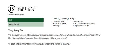 Tay Yong Seng On Linkedin Benchmark Litigation Has Kindly Recognized Me As A Litigation Star Again…