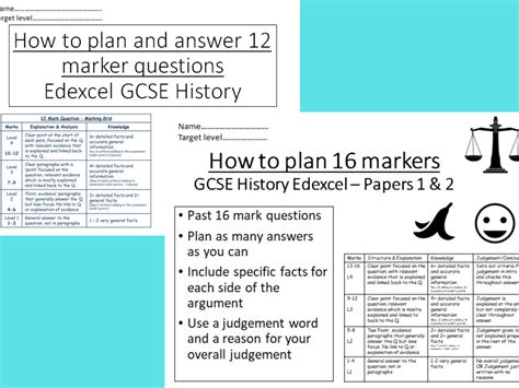 Gcse History Plan 12 And 16 Markers Teaching Resources