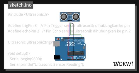 Pembacaan Sensor Ultrasonic Wokwi Esp32 Stm32 Arduino Simulator