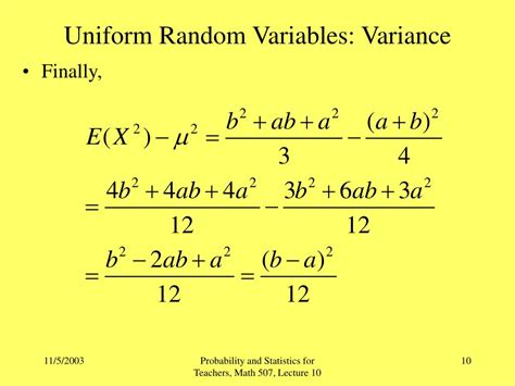 Ppt Uniform And Exponential Random Variables Powerpoint Presentation