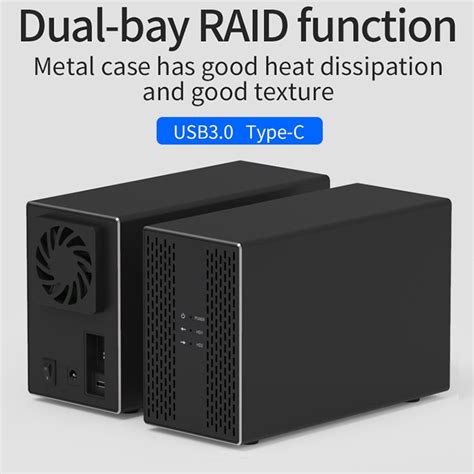 Dual Hard Drive Disk Array Cabinet 35 Hdd Enclosure With Raid Function Usb30type C 2 Bay