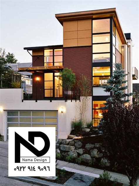 نمای ساختمان دو طبقه مدرن، ویلایی و کلاسیک نمادیزاین