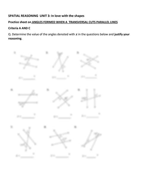 SOLUTION Angles Formed By A Transversal Studypool