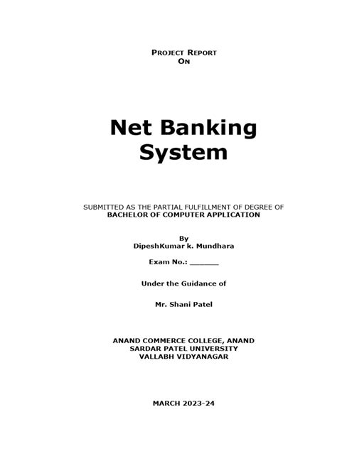 Net Banking System Pdf