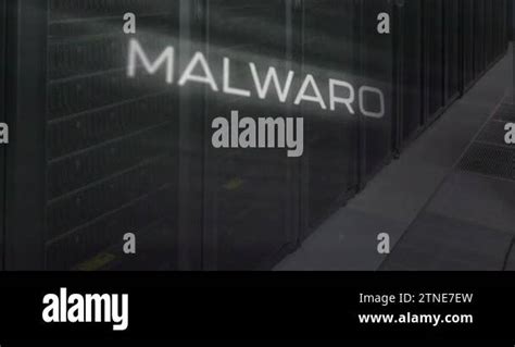 Animation Of Malware Text Binary Codes And Circuit Board Pattern Over