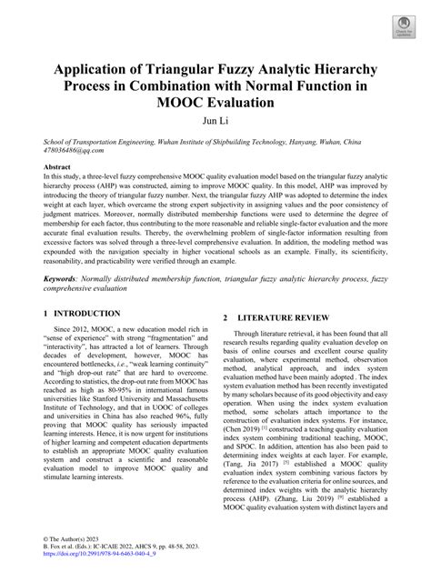 Pdf Application Of Triangular Fuzzy Analytic Hierarchy Process In