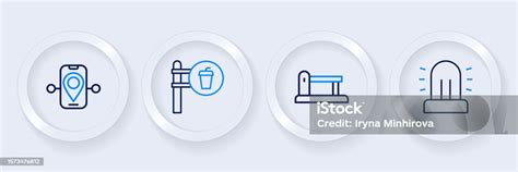 Set Line Flasher Siren Railway Railroad Track Cafe And Restaurant