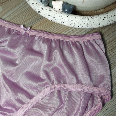 Vintage Slippery Nylon Panty Sissy Purple Bikini Shee Gem