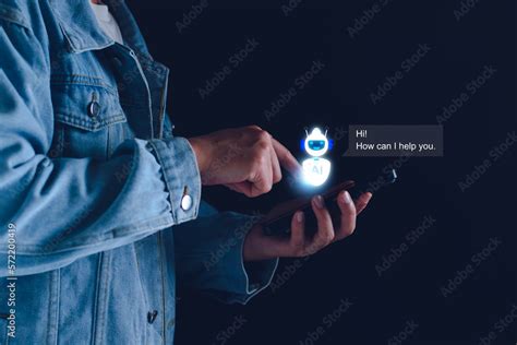 Chatbot Concept Open Ai Artificial Intelligence Businessman Using Technology Smart Robot Ai