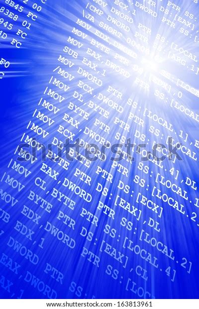 Assembler Computer Program Source Code Glowing Stock Illustration
