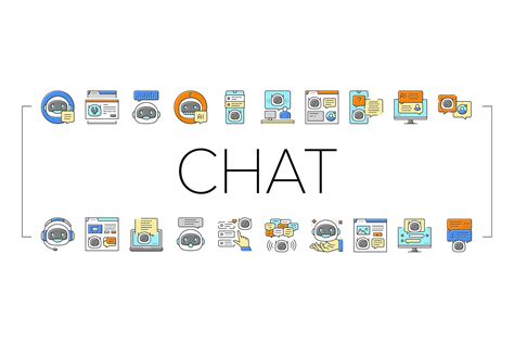 Chat Bot Robot Service Online Icons Set Graphic By Stockvectorwin