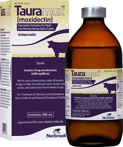 Valley Vet Tauramox Moxidectin Injectable Solution For Beef And Nonlactating Dairy Cattle