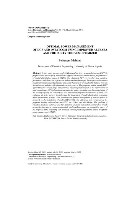 pdf optimal power management of dgs and dstatcom using improved ali
