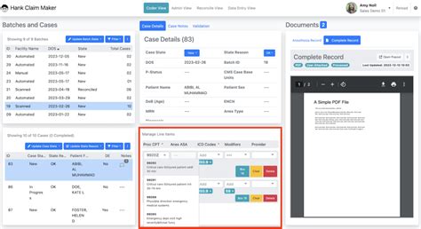 Coding Line Items Hank Ai Claim Maker 2 0 7