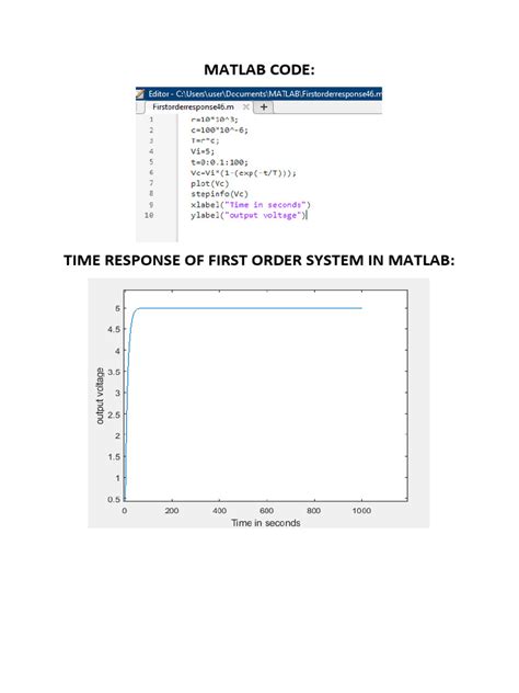 Matlab Code Of First Order Systemdoc Pdf