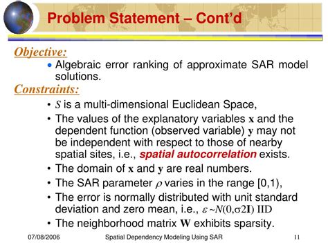Ppt Spatial Dependency Modeling Using Spatial Auto Regression