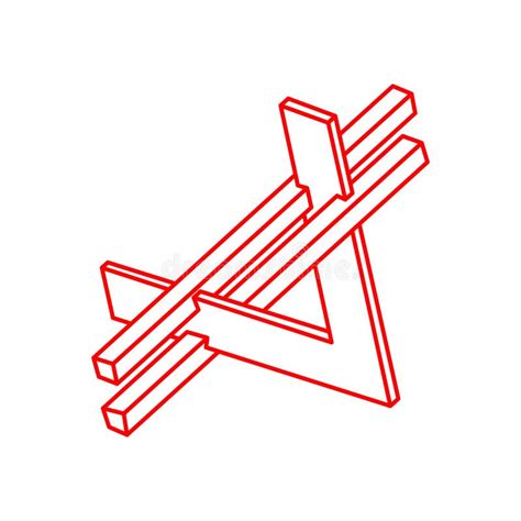 Impossible Objects Line Geometric Shapes Escher Paradox Optical Illusion Figure Vector