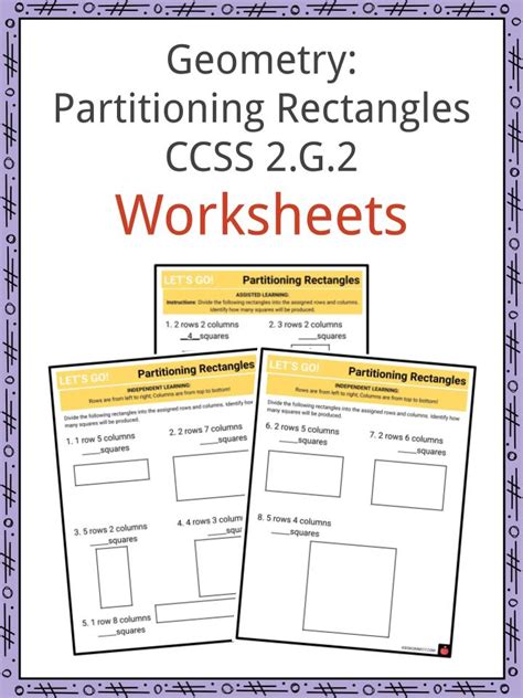 Geometry Partitioning Rectangles Ccss 2g2 Facts And Worksheets