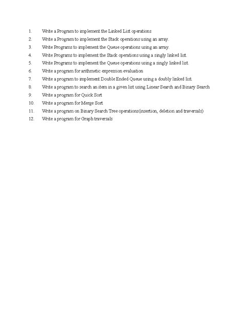 Datastructures Lab Programs Write A Program To Implement The Linked