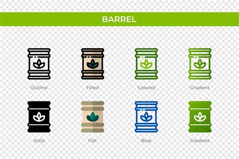 Barrel Icon In Different Style Barrel Vector Icons Designed In Outline Solid Colored Filled