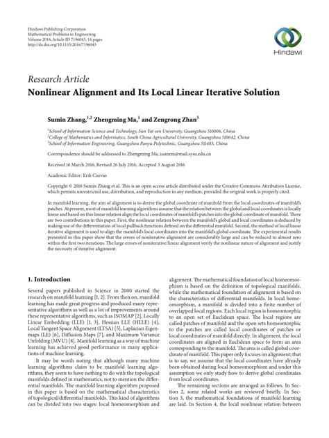 Pdf Nonlinear Alignment And Its Local Linear Iterative Solution