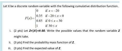 Let X Be A Discrete Random Variable With The